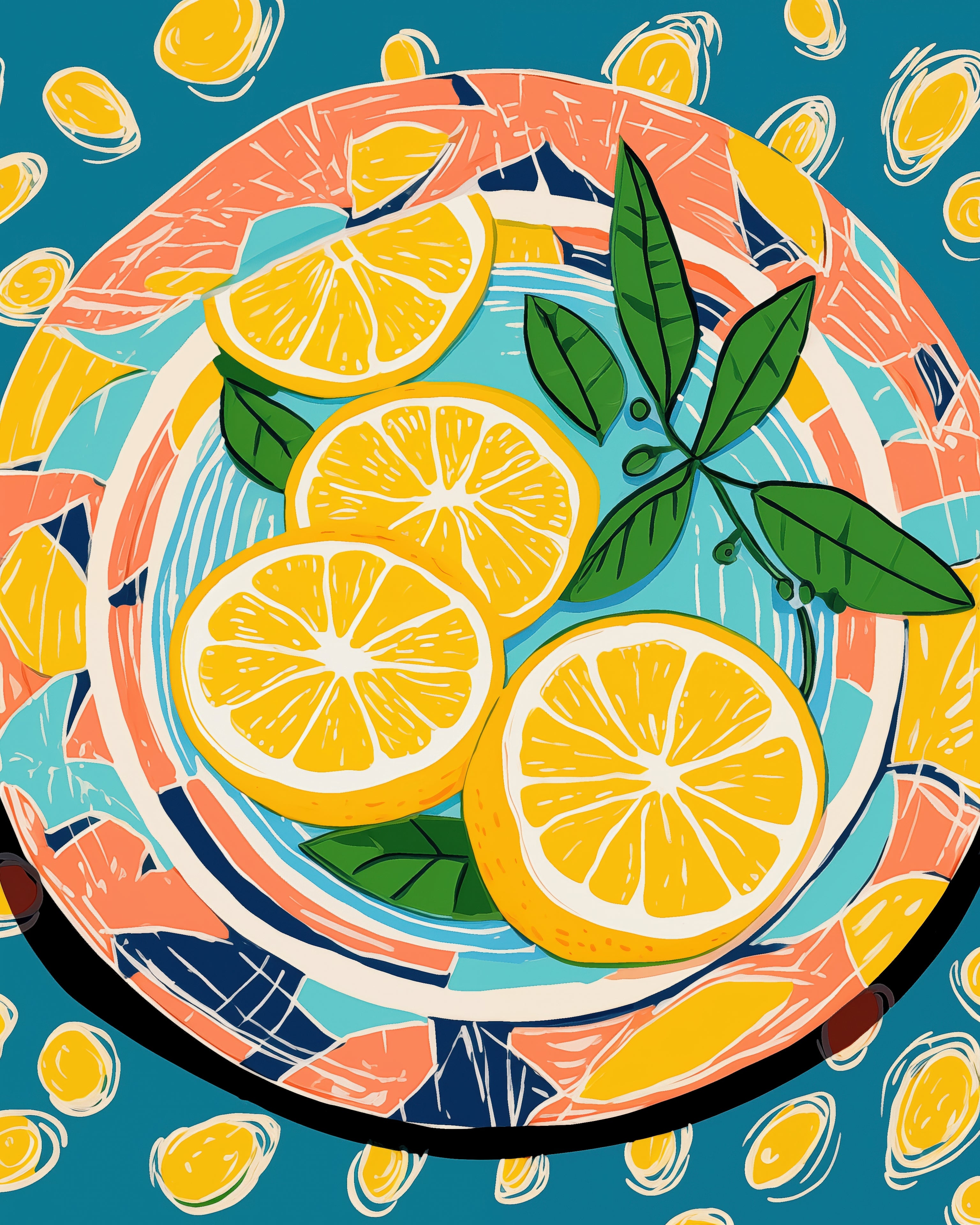 Colorful Lemon Slice Pattern