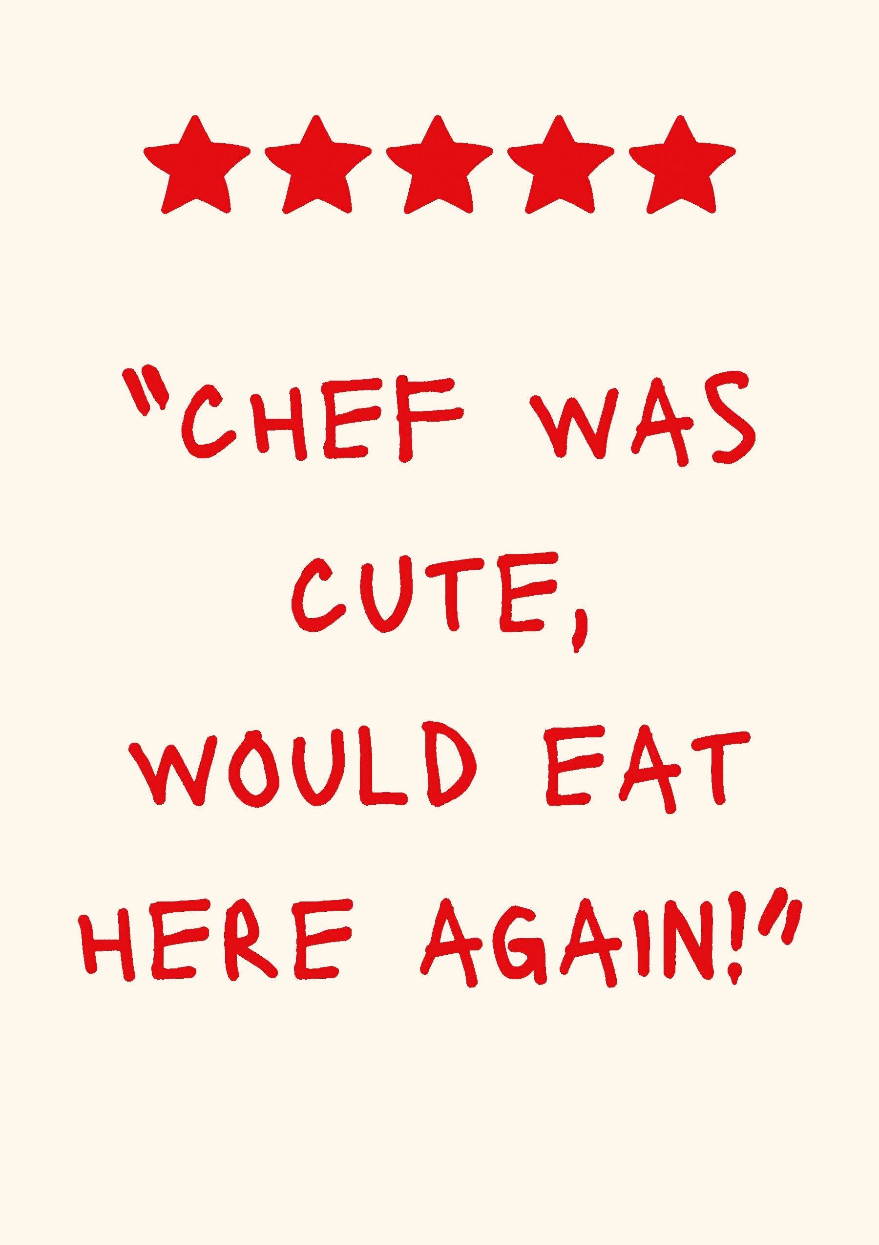 Five-star chef review
